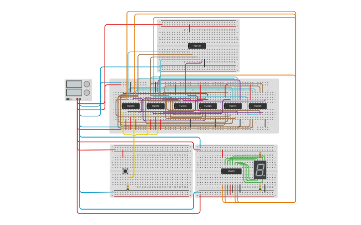 Circuit Design 0348921 Synchronous 4 Bit Counter Tinkercad