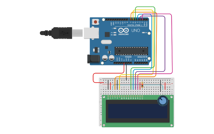 Circuit design lcd - Tinkercad