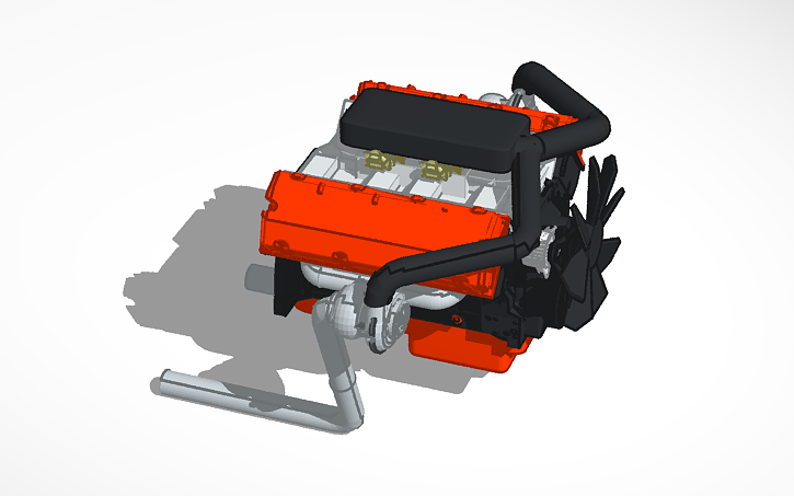 3D design Twin Turbo supercharged V12 Hemi - Tinkercad