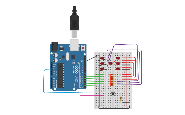 Circuit Design Electronic Dice Tinkercad