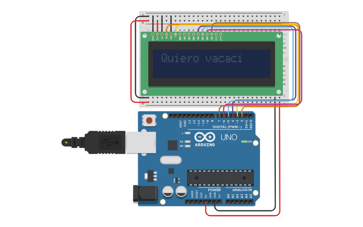 Circuit design Pantalla LCD - Tinkercad