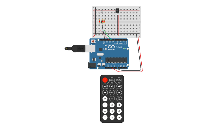 Circuit design RGB LED - Tinkercad