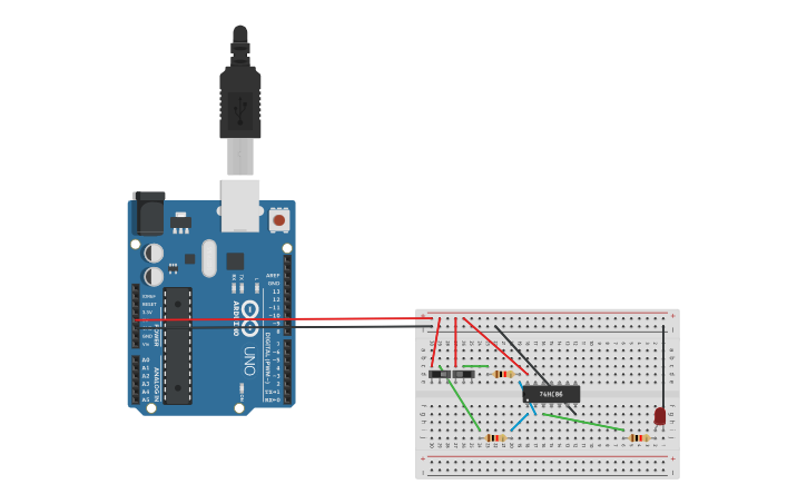 Circuit Design 4 Xor게이트 Tinkercad
