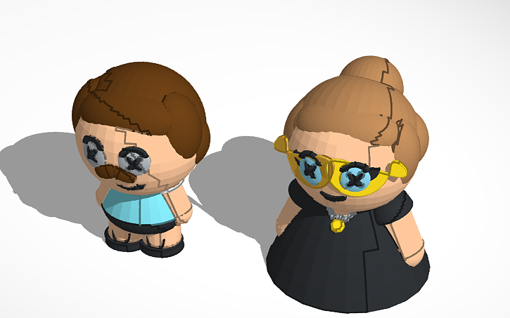3D design Nora (Tarantella)& Torvald - Tinkercad