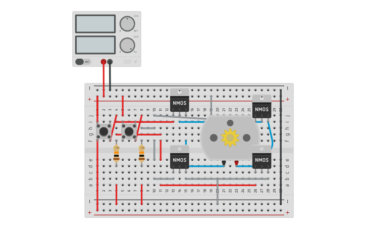 Circuit design mosfet - Tinkercad