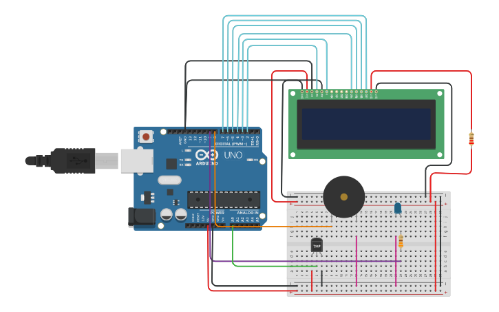 Circuit design Sensor Suhu - Tinkercad