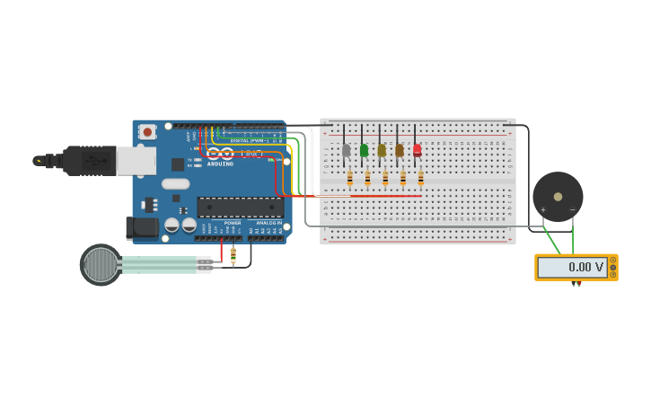 Circuit Design Датчик усилия Tinkercad