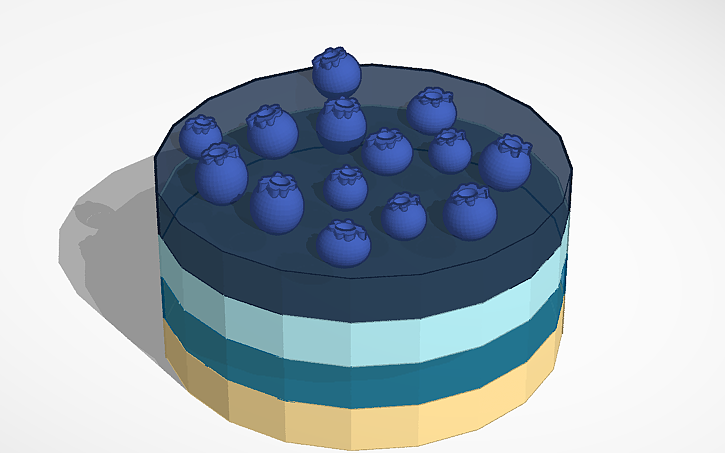 3D design Blueberry Jelly Cake :D - Tinkercad
