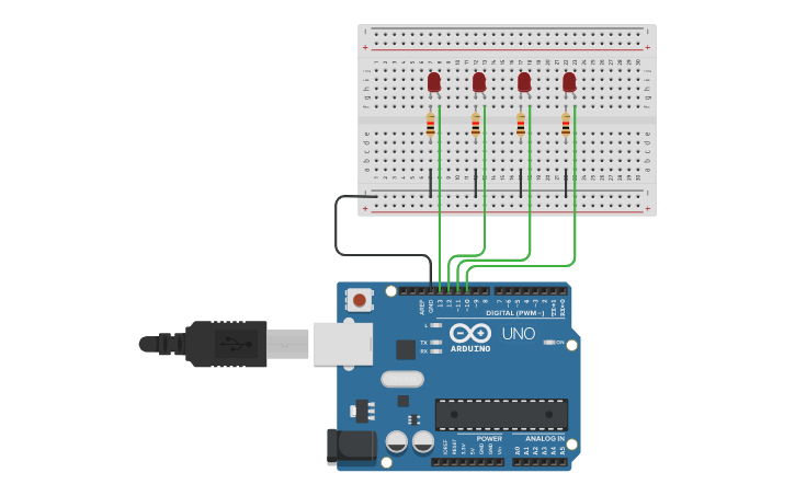 Circuit design Arduino básico. Ejercicio 1 - Tinkercad