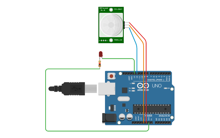 Circuit design 18. HC- SR501 Pyroelectric Infrared Sensor - Tinkercad