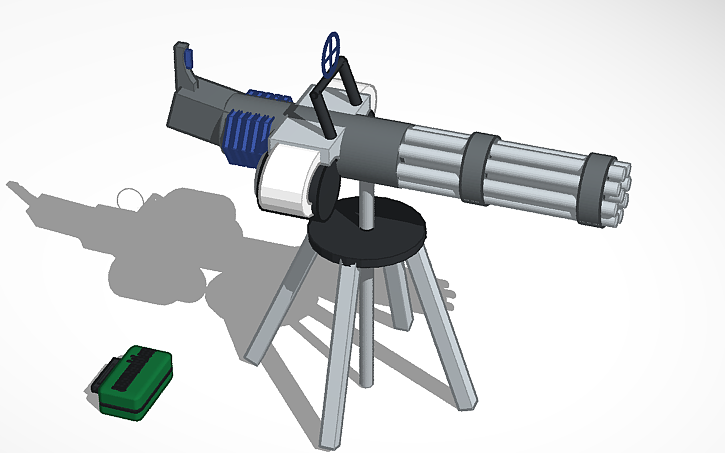 3D design Mini gun with turret | Tinkercad
