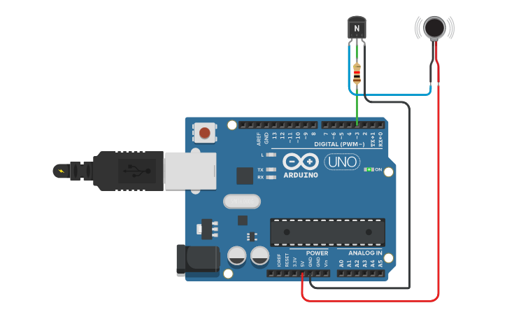 Circuit design Vibration Module Control - Tinkercad
