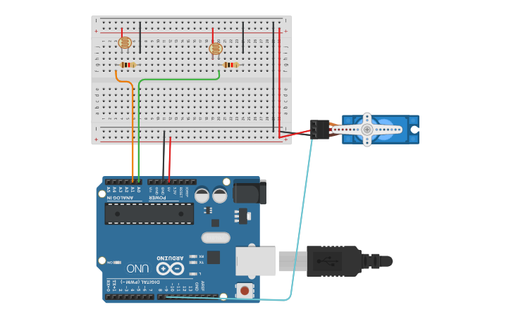 Circuit Design Servo Tinkercad