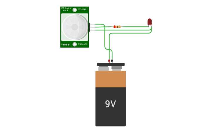 Circuit Design Motion Detector Tinkercad