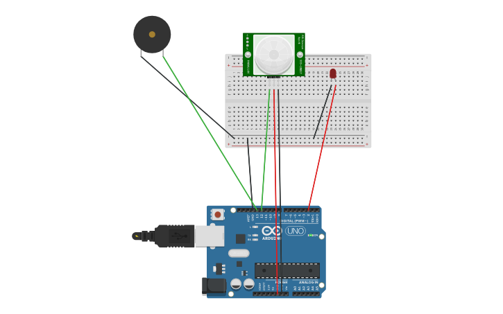 Circuit design PIR sensor 63709023 | Tinkercad
