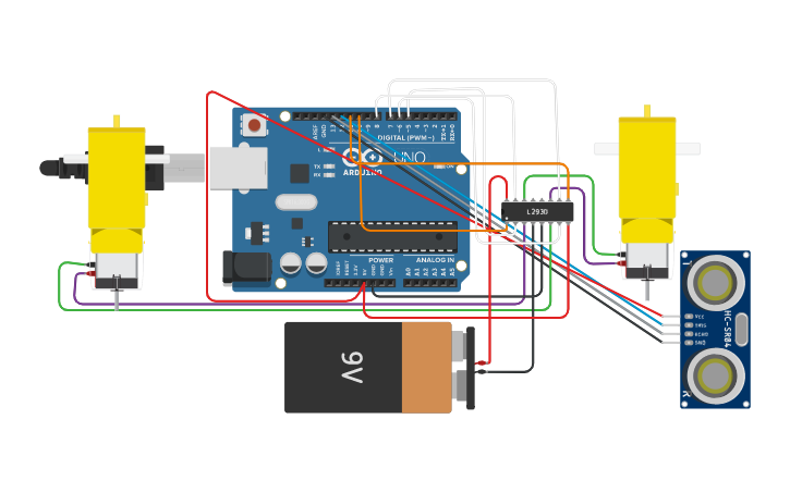 Circuit design Carro Diferencial | Tinkercad