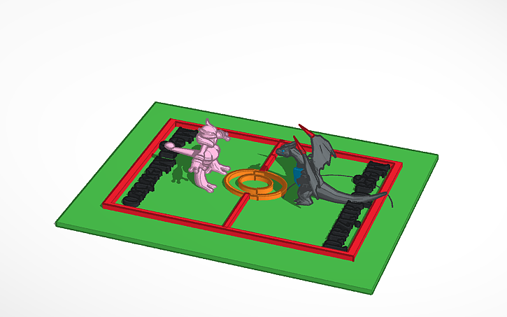3D design Mega Charizard vs Mega Mewtwo - Tinkercad