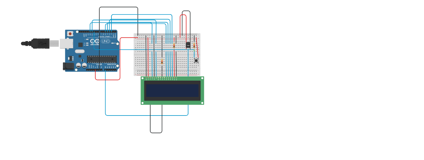 Circuit design LCD - Tinkercad