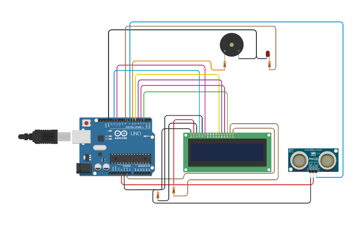 Circuit design Arduino #3 – Ultrasonic Sensor - Tinkercad