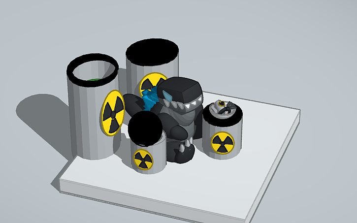 3D design Cute GODZILLA eating!!! - Tinkercad