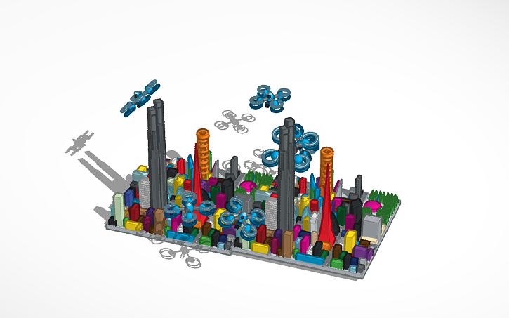 3D design City of the Future!!!!!!! - Tinkercad
