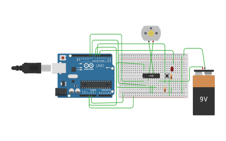 Circuit design Sensor dan aktuator 1 - Tinkercad