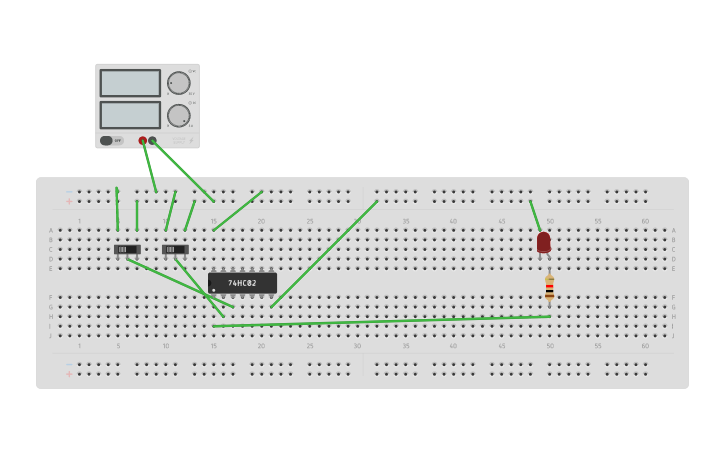 Circuit design NOR GATE | Tinkercad
