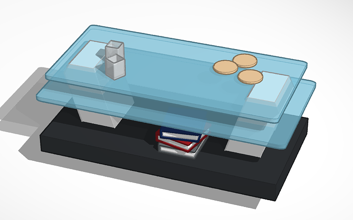 3D design modern glass coffee table #2 - Tinkercad
