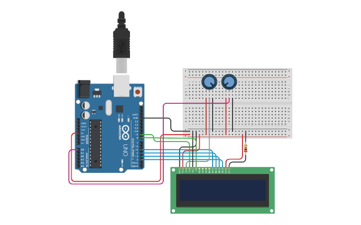 Circuit design LCD - Tinkercad