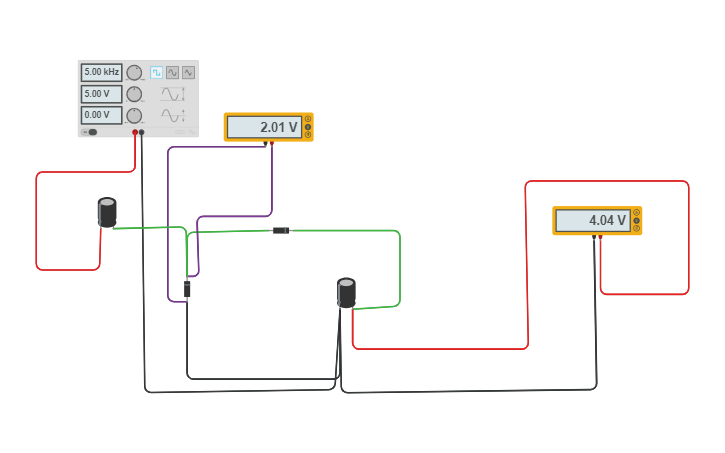 Circuit design Voltage doubler - Tinkercad