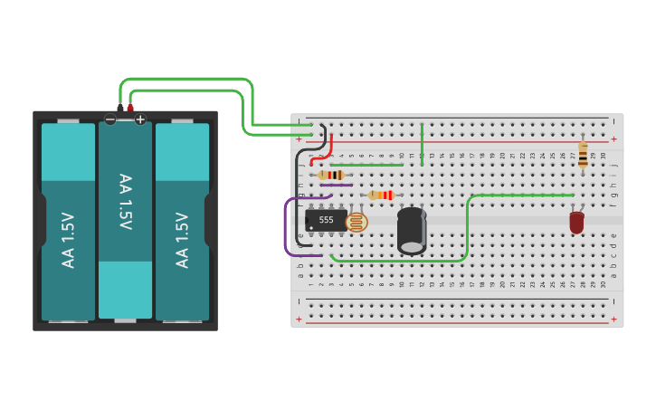 Circuit design LDR+BLINK - Tinkercad