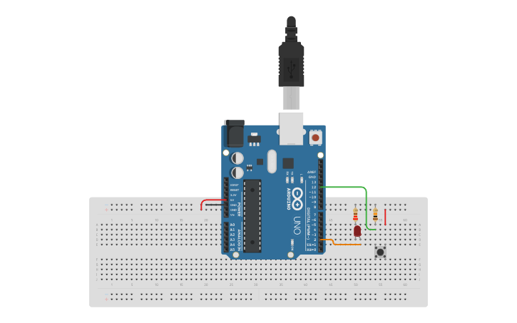 Circuit design PushButton - Tinkercad