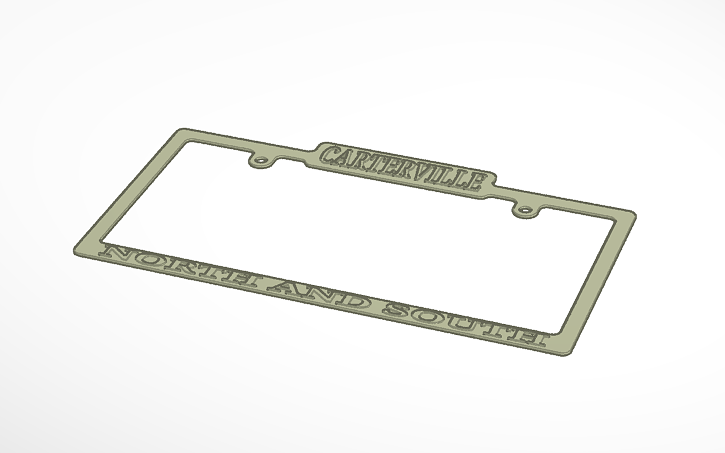 3D design Carterville License Plate | Tinkercad