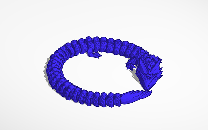 3D design flexi Crystal Articulated dragon - Tinkercad