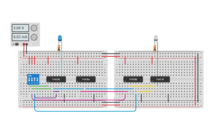 Circuit design Exp 5 Full Subtractor using Basic gates | Tinkercad