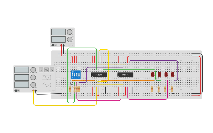 Circuit design SERIAL INPUT PARALLEL OUTPUT(ACT 4.1) | Tinkercad Circuit design SERIAL INPUT PARALLEL OUTPUT(ACT 4.1) | Tinkercad