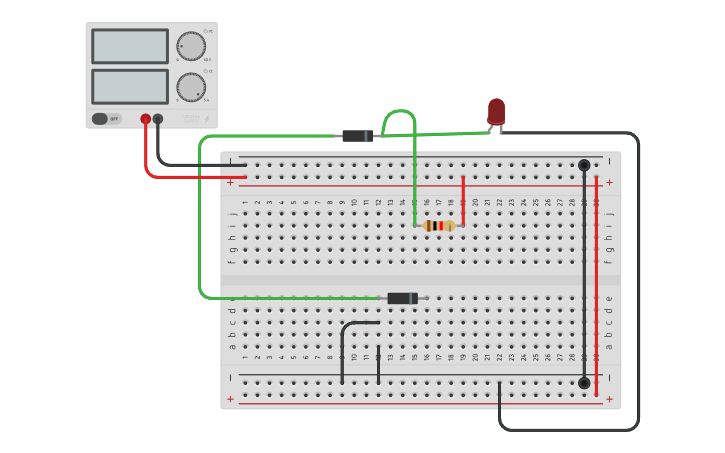 Circuit design DRL NOT Gate - Tinkercad