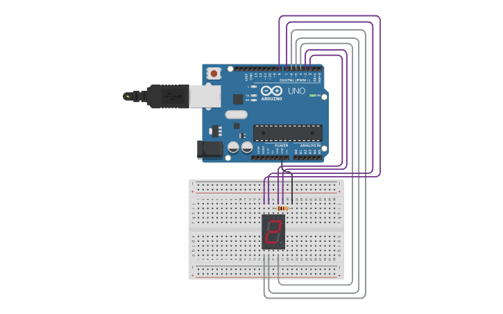 Circuit design JB_SEVEN SEGMENT - Tinkercad