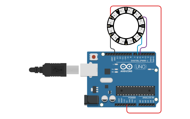 Circuit design Understanding this LED ring | Tinkercad