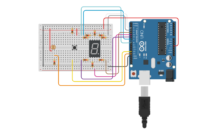 Circuit design Object Counter using Arduino - Tinkercad