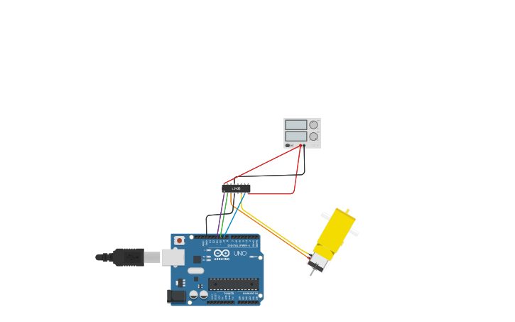 Circuit design L293D Motor Controller - Student (no code) | Tinkercad