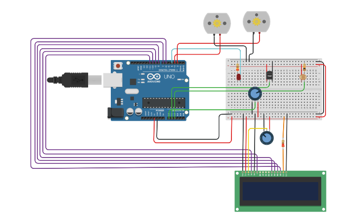 Circuit design Sistema de riego Automatizado - Tinkercad
