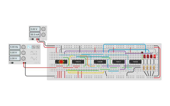 Circuit Design Contatore Sincrono Modulo 10 Regini Jacopo Tinkercad