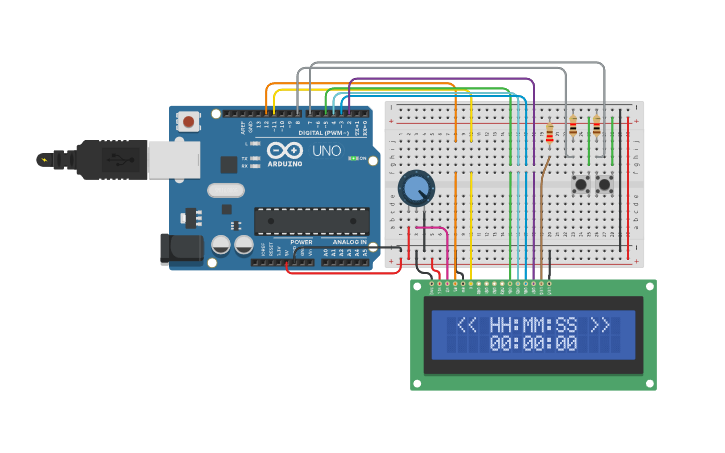 Circuit design Copy of Display lcd - Tinkercad