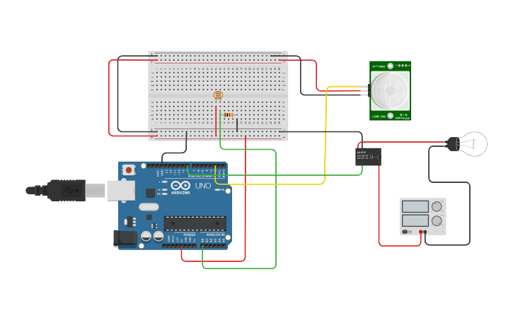 Circuit design Automatic Light House System | Tinkercad