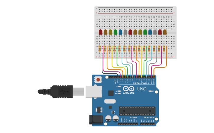Circuit design leds leds leds...v5.0 | Tinkercad