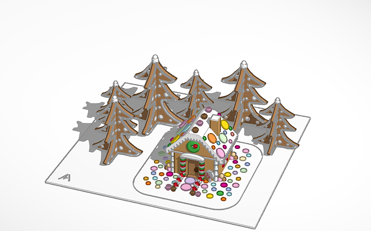 3D design Gingerbread House - Tinkercad