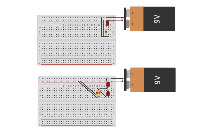 Circuit design Breadboard - Tinkercad