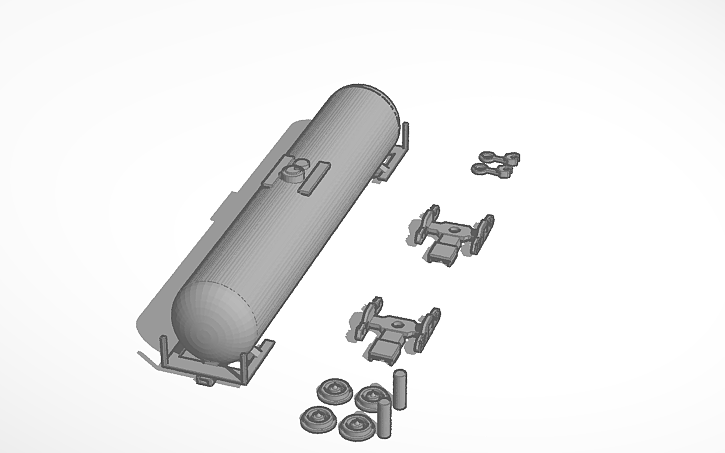3D design Ho scale oil car (with everything) - Tinkercad