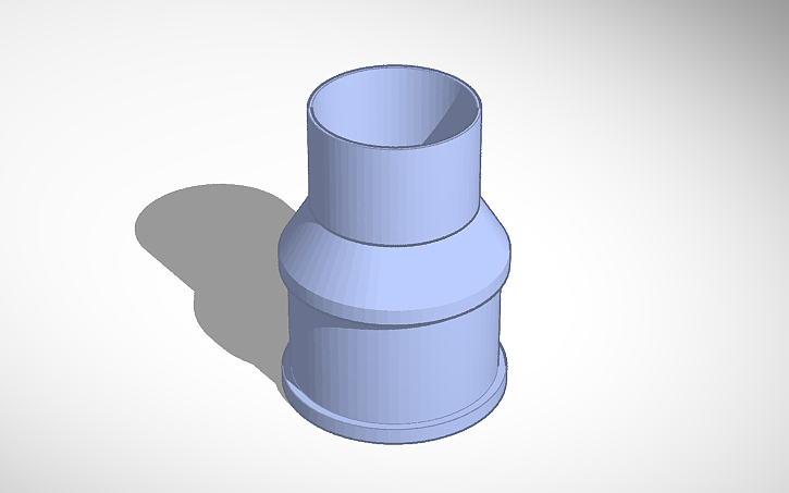 3D design shop vac reducer - Tinkercad